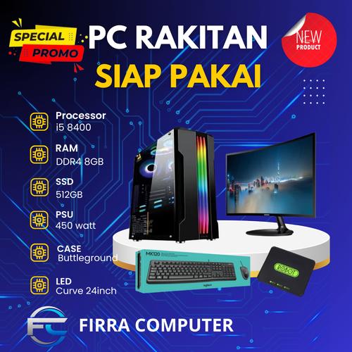 Promo PC KOMPUTER RAKITAN CORE I5 8400 RAM 8GB SSD512 LED 24 INCH MK ...