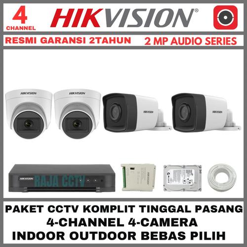Promo PAKET CCTV HIKVISION 4 CHANNEL 4 KAMERA TURBO HD 2MP 1080P ...