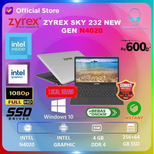 Promo Zyrex Sky 232 New Gen N4020 4GB 256GB+64GB W10 14"FHD - UNIT ...
