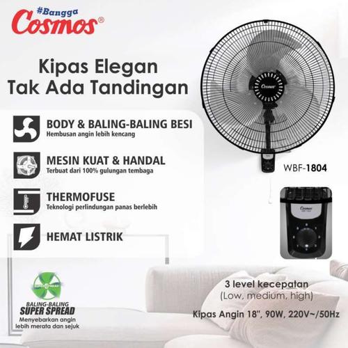 Jual Cosmos WBF1804 Wall Fan 18 inch 90 Watt Baling Baling Besi - Kota ...