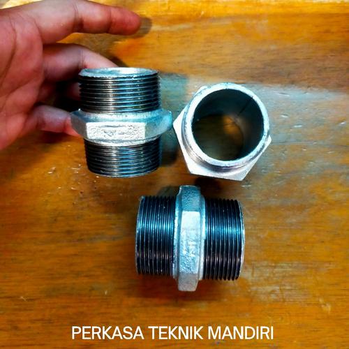 Jual Double Nippel Galvanis 1 1/2 Inchi - Dobel Nepel Besi Sambungan Pipa - Jakarta Barat ...