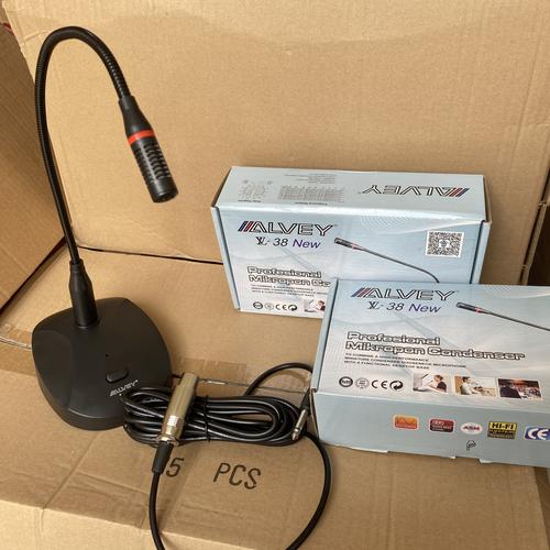 Jual Mic Podium Mimbar Rapat Profesional Mikropon Condenser LV38New Alvey Super Bass System Mic ...