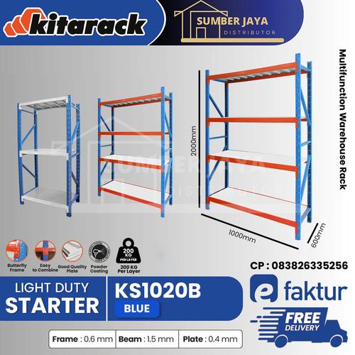 Jual KS1020 - Rak Gudang Frame Biru KS Series 200kg/Layer - Rack Light ...