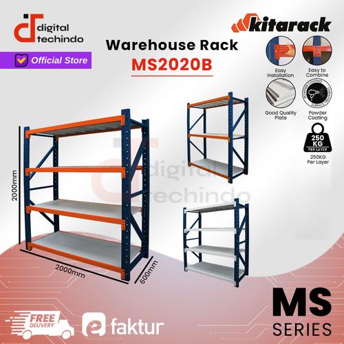Promo KITARACK MS2020 Warehouse Rack Light Duty Rak Gudang 4 Tingkat 2 ...