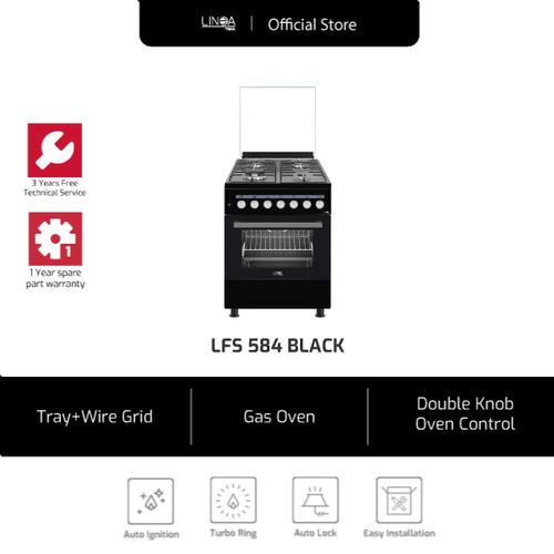 Promo Linea Freestanding Cooker 4 Burners LFS 584 Black Cicil 0% 3x ...