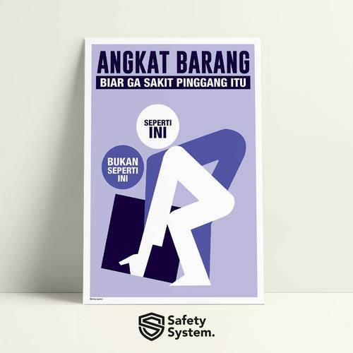 Jual Safety Poster K3 Manual Handling Angkat Barang A2 60x40cm - L ...