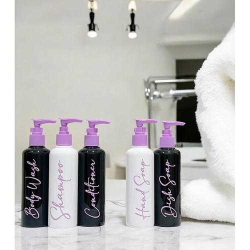 Jual botol HITAM PUTIH GLOSSY 250ML . LILAC UNGU Tempat sabun cair ...