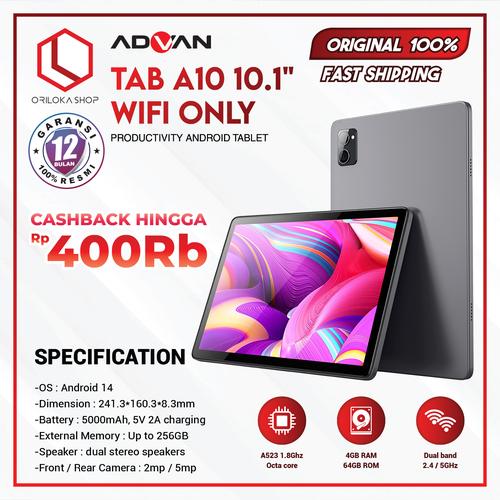 Promo ADVAN TAB A10 Wifi Only 4GB/64GB | Layar 10.1” | Tablet Android ...