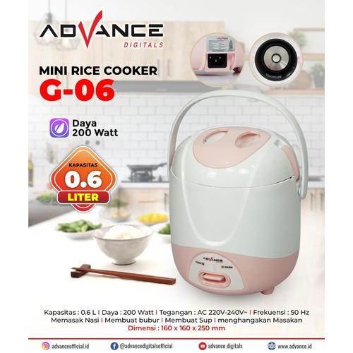Promo Advance G-06 Rice Cooker Travel 0.6 Liter Anti Lengket 200 Watt Garansi Resmi 1 Tahun ...