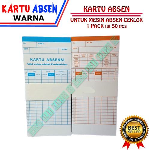 Jual Kartu Absen Warna 1 Pack isi 50 Pcs - Untuk Mesin Absensi Ceklok ...