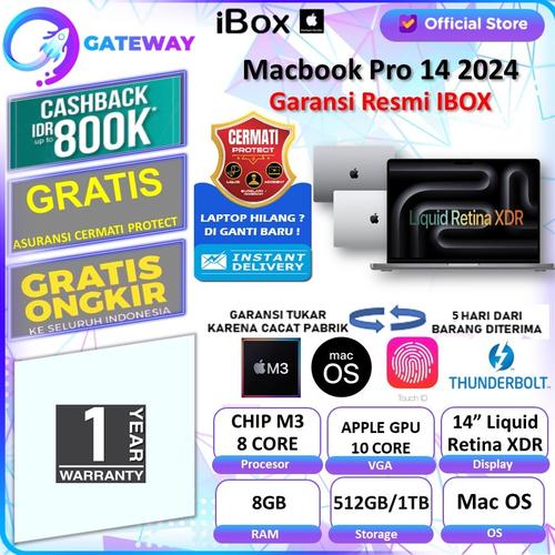 Promo IBOX Macbook Pro 14 2024 M3 8C 8GB 1TB/512GB 10C GPU 14.0" RESMI ...
