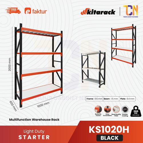 Jual KS1020 Hitam Series Rack Gudang Besi Tinggi 2 Meter Panjang 1 ...