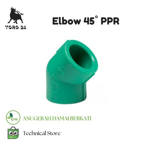 Jual Elbow 45˚ PPR Merk TORO 25 Made in Italy - 1" - Kota Balikpapan ...