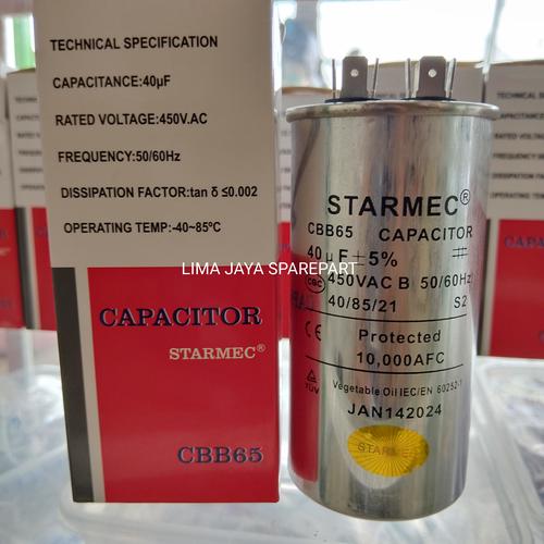 Jual Capasitor 40 uf Kapasitor AC 40 mikro Starmec - Kota Bekasi ...
