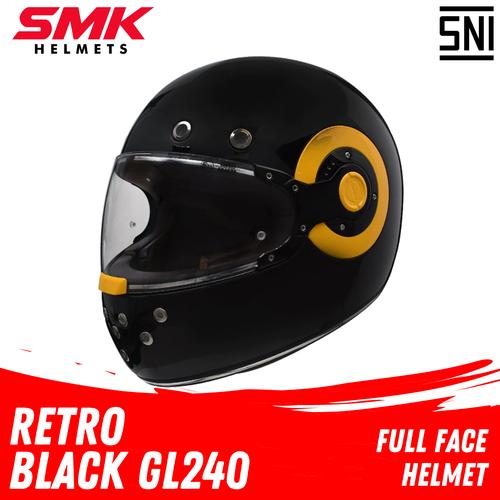Jual HELM MOTOR FULL FACE SMK RETRO BLACK GL240 - L - Kab. Tangerang ...