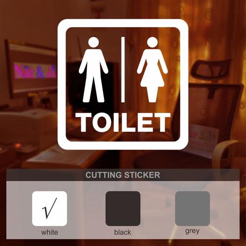Jual Stiker Toilet Kotak Cutting Sticker Pintu WC Kamar Kecil Kaca Cafe ...
