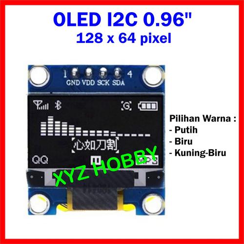 Jual OLED LCD 0.96 inch I2C 128X64 Module 4 Pin Display Module ...