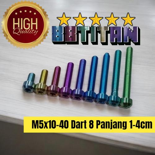 Jual Baut Titanium GR5 M5x10-40 Drat 8 Panjang 1-4 cm Payung Small Head - Ice Blue, M5x10 ...