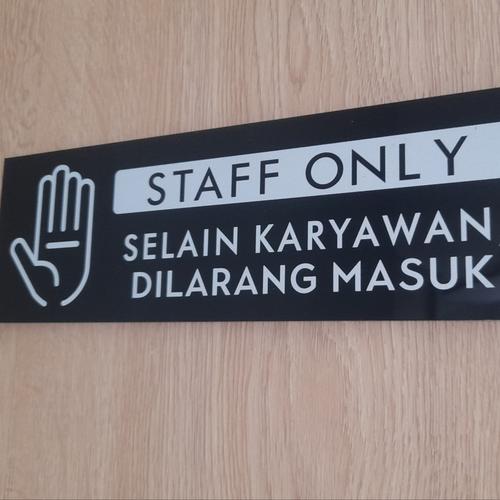 Jual sign tanda akrilik gambar papan tempel selain karyawan staff ...
