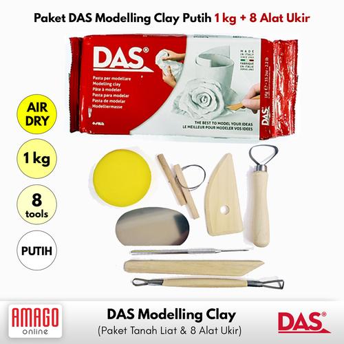 Jual Paket Murah - Tanah Liat DAS Modelling Clay 1 kg + 8 buah Alat ...