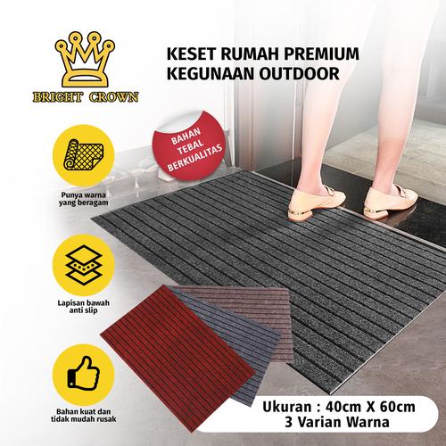 Promo Bright Crown Keset Premium Motif Garis Bahan Karet PVC AntiSlip ...