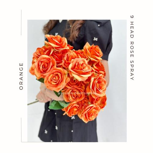 Jual 9 HEADS ROSE SPRAY X9 Bunga Mawar Impor Rose Kombinasix7 - WHITE ...