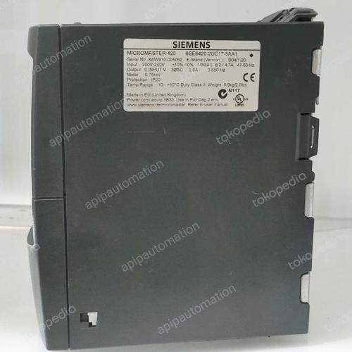 Jual Siemens Micromaster 420 6Se6420-2Uc17-5Aa1 220V 0.75Kw - Kota ...
