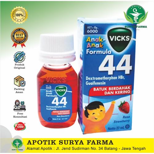 Jual VICKS Formula 44 Anak Sirup 27 ml - Kab. Batang - Apotek Surya Farma Batang | Tokopedia