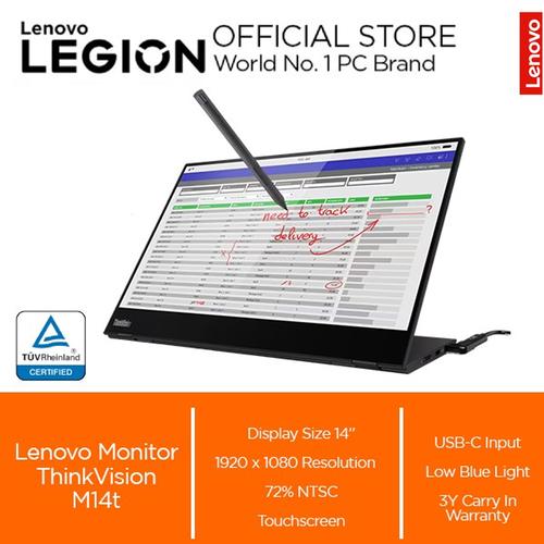 Promo Lenovo Monitor ThinkVision M14t 14" Touch Digitizer Pen Cicil 0% ...
