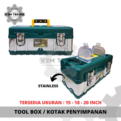 Promo Tool Box Besar 15 Inch 18 Inch 20 Inch BESI STAINLESS / Kotak ...
