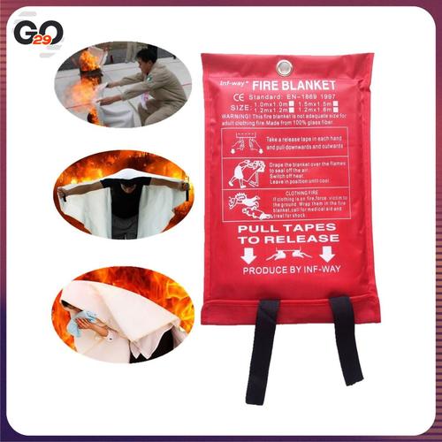 Jual Fire Blanket 1,8 x 1,8 M Selimut Pemadam Api Selimut Anti Api Fiberglass Fire Blanket ...