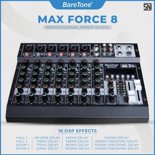 Jual BARETONE MIXER AUDIO 8 channel Mixer BARETONE MAXFORCE8 Baretone MAX FORCE 8 Baretone Mixer ...