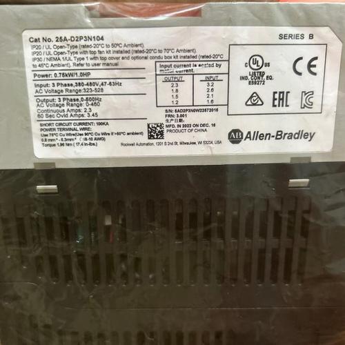 Jual 25A-D2P3N104 Inverter Allen Bradley 0,75Kw 1.0Hp 3Phase 380V Power Flex 523 | Rockwell ...