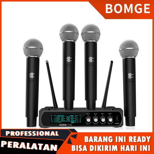 Jual BOMGE - Sistem Microphone Nirkabel Portabel, 4 Saluran, Karaoke ...