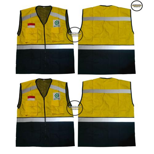 Jual Rompi Safety warna kuning kombinasi hitam rompi dinas, rompi ...