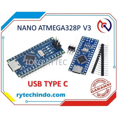 Jual Arduino Nano V3 Compatible ATMEGA328P CH340g USB Type C - BELUM ...