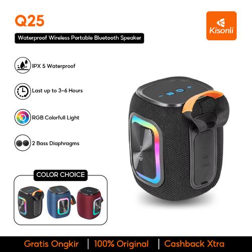 Promo KISONLI Speaker Bluetooth Tenteng Q25 Tahan Air IPX5 Portable ...