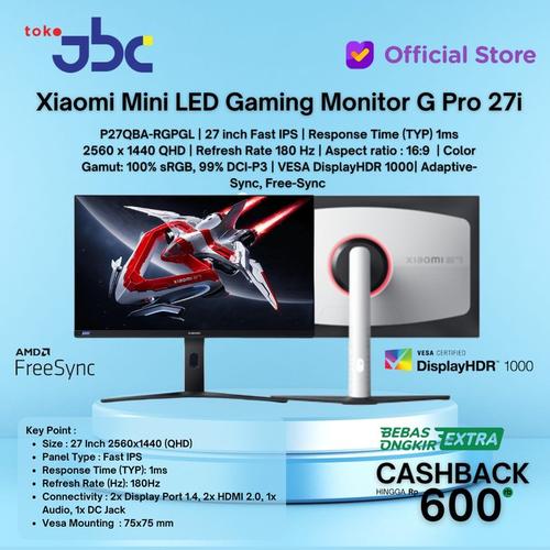 Promo Monitor Xiaomi 27" G Pro 27i Gpro Fast IPS 180Hz HDMI Mini LED ...