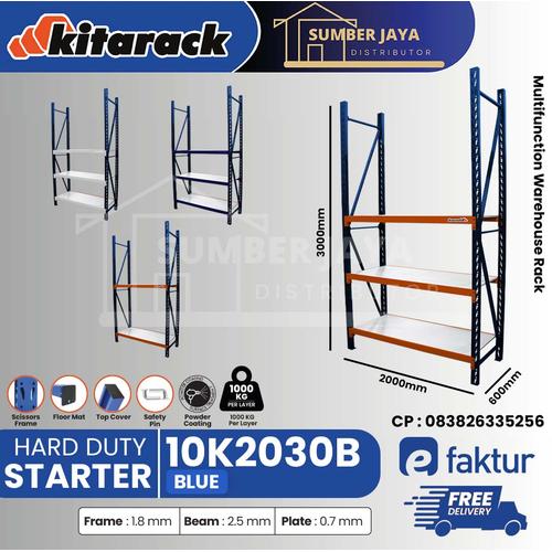 Jual Rak Gudang Kitarack Frame Biru 1000kg/Layer P:2000xL:600xT:3000mm ...