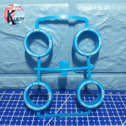 Jual Tamiya Mini4WD Ban Medium Hard Light Blue Lettering TMAC Asia ...