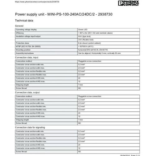 Jual Power Supply Phoenix Contact Mini Ps100 240 24 2 Kota Bekasi
