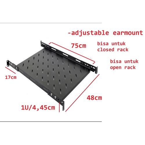 Jual fix shelf / flat shelf / tatakan / ambalan rack server 19inch ...