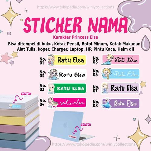 Jual STICKER LABEL NAMA PRINCESS ELSA RATU FROZEN LUCU STIKER LEBEL ...