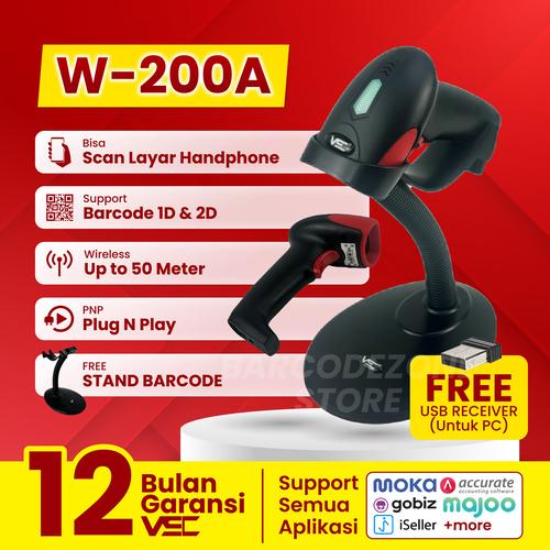 Jual 2D WIRELESS BARCODE SCANNER VSC W-200A STAND (QR-CODE, E-FAKTUR ...