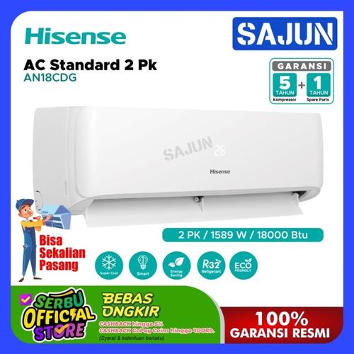 Promo Hisense AC Split 2 PK AN18CDG Air Conditioner 2PK R32 AN-18CDG ...