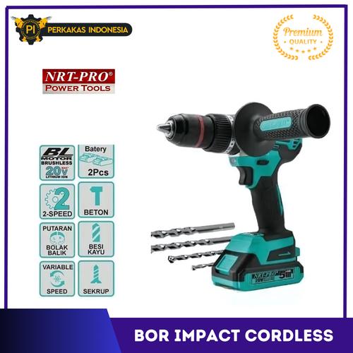 Jual Cordless Hammer Drill Driver NRT PRO 743DC BRUSHLESS 13MM 20V ...