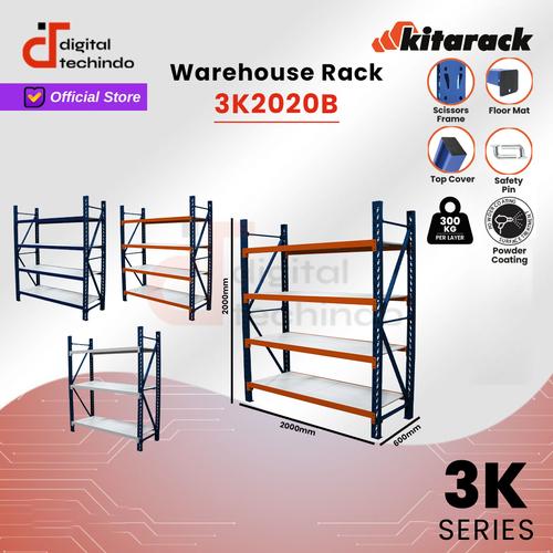 Promo Rak Gudang Besi 300kg per Layer Rack Gudang 2 Meter Starter Rack ...