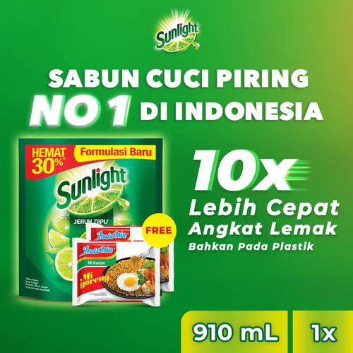 Promo Sunlight Sabun Cuci Pencuci Piring 910ml FREE Indomie ...
