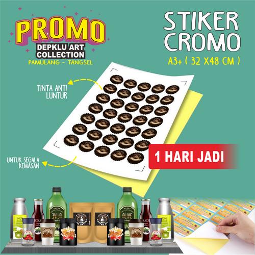 Jual Cetak sticker / stiker Cromo A3+ print Label Kemasan Chromo ...