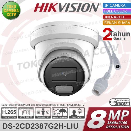 Jual IP CAMERA 8MP HIKVISION DS-2CD2387G2H-LIU IP KAMERA CCTV TURRET POE AUDIO SMART LIGHT ...